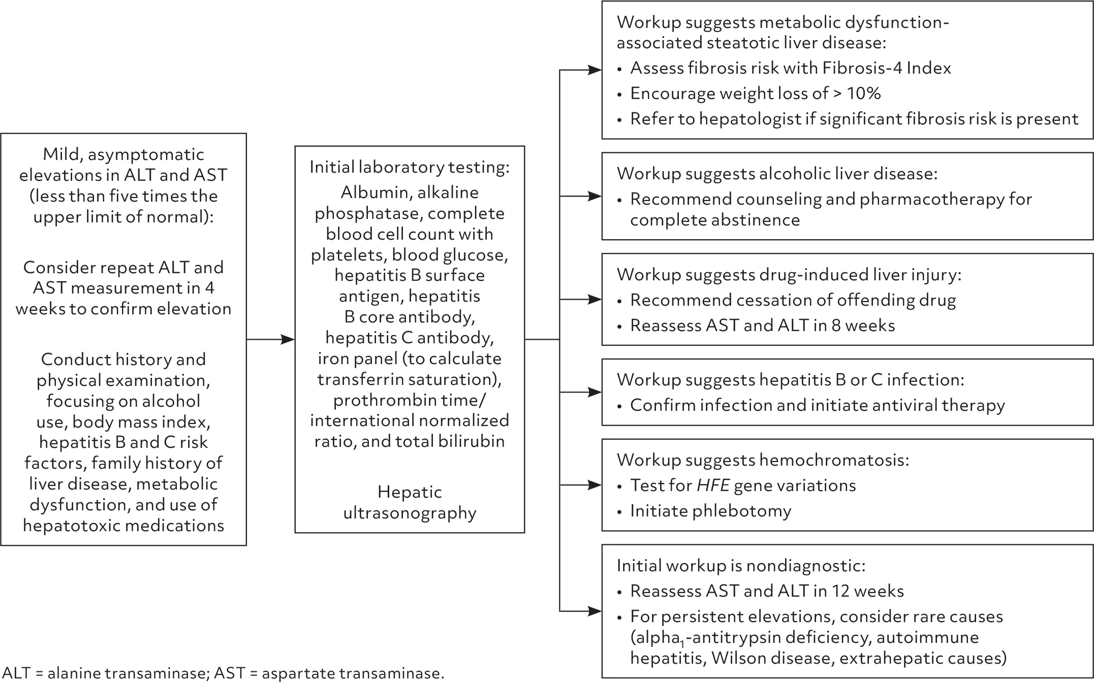 Mildly Elevated Liver Transaminase Levels: Causes and Evaluation | AAFP