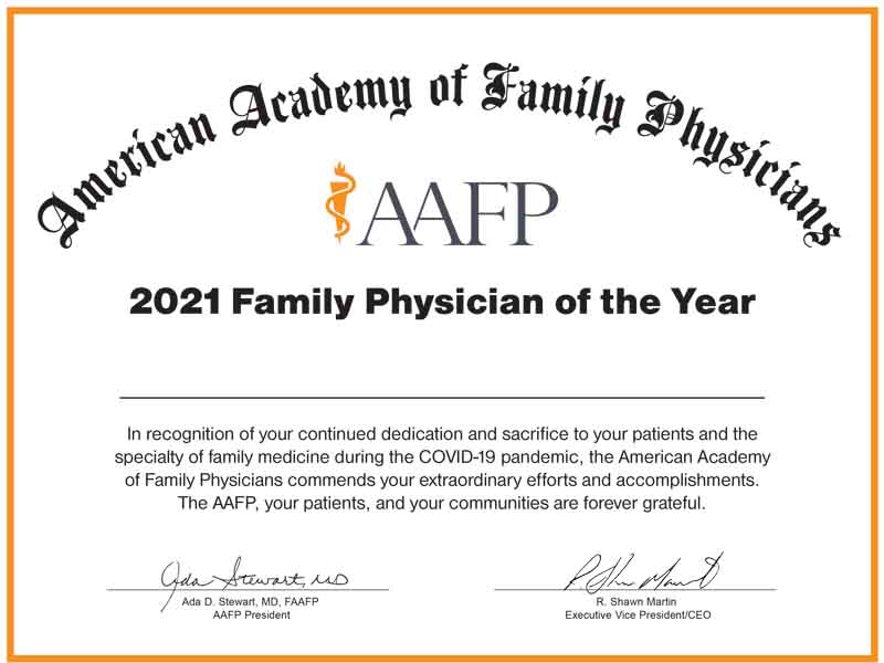 Publicize Your Family Physician of the Year Award | AAFP