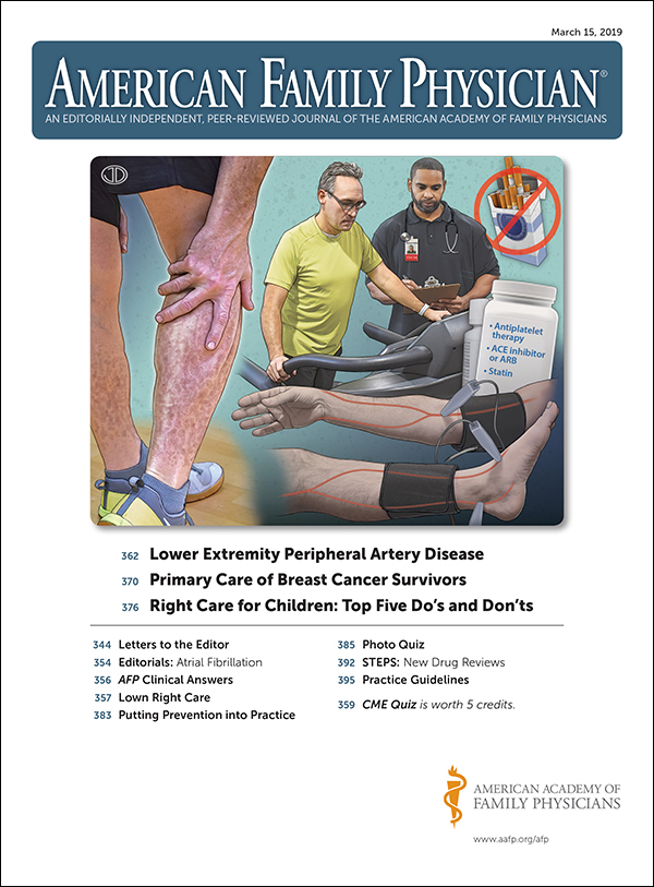 Lower Extremity Peripheral Artery Disease: Diagnosis and Treatment | AAFP