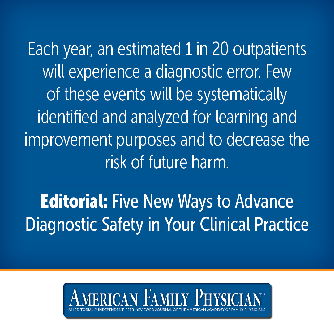Five New Ways to Advance Diagnostic Safety in Your Clinical Practice | AAFP