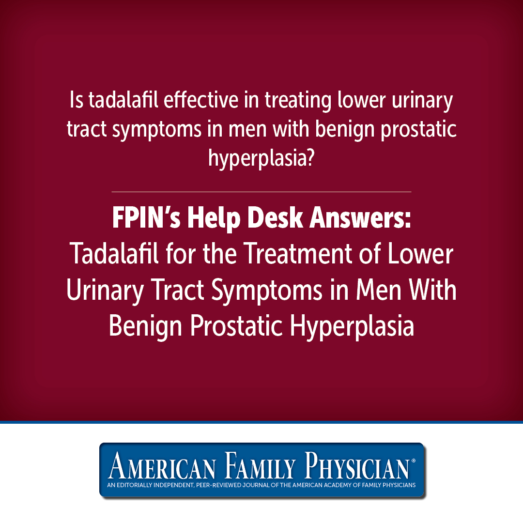 Tadalafil for the Treatment of Lower Urinary Tract Symptoms in Men With ...