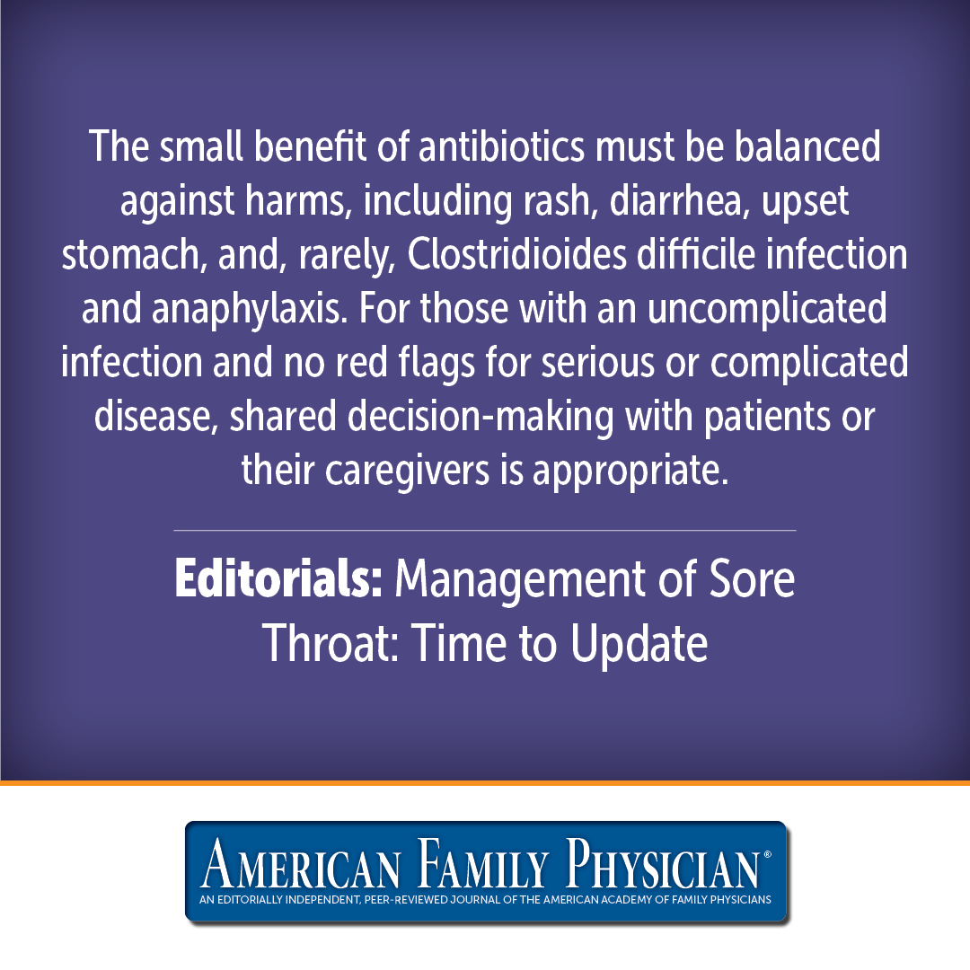 Management of Sore Throat: Time to Update | AAFP