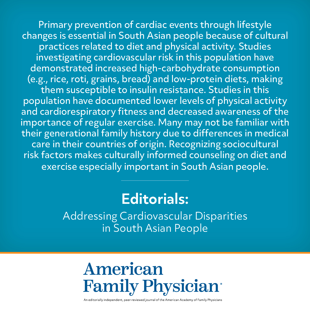 Addressing Cardiovascular Disparities in South Asian People | AAFP