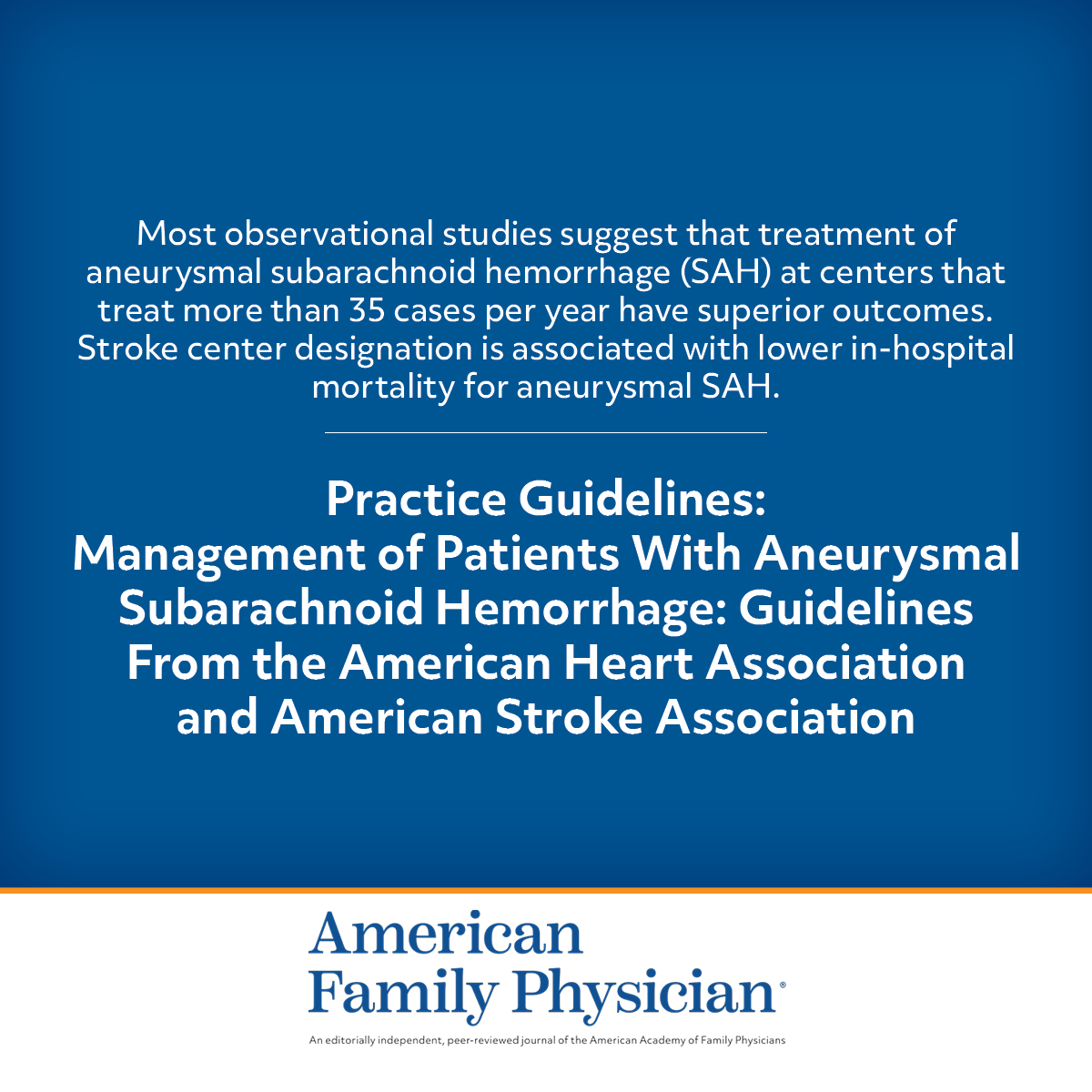Management of Patients With Aneurysmal Subarachnoid Hemorrhage ...