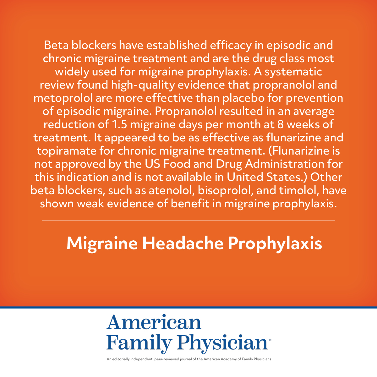 Migraine Headache Prophylaxis | AAFP