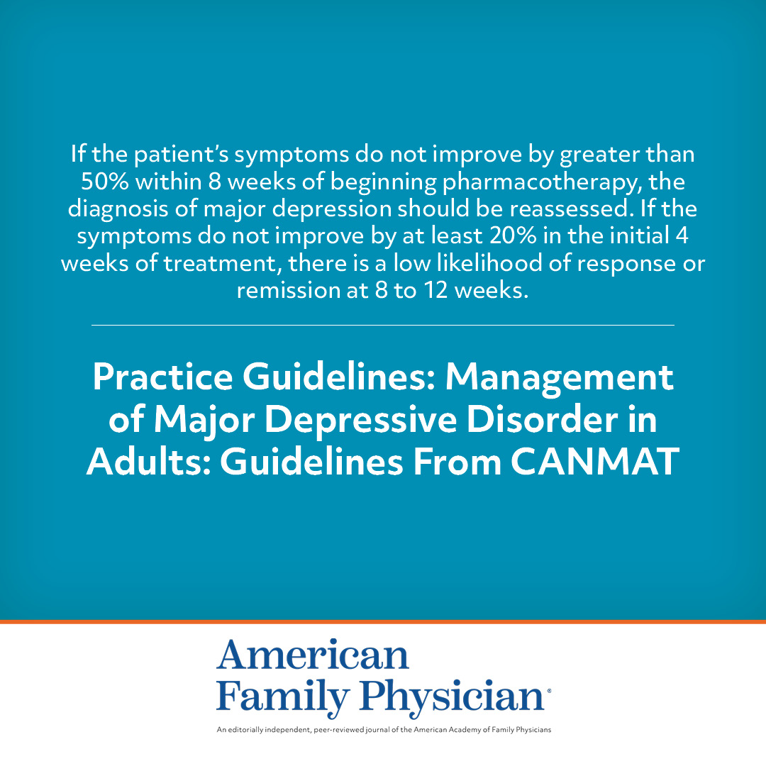 Management of Major Depressive Disorder in Adults: Guidelines From ...